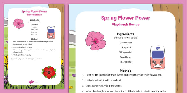 Spring Flower Power Playdough Recipe (teacher made) - Twinkl