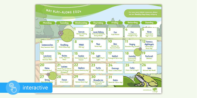 May Play-Along Calendar (Teacher-Made) - Twinkl