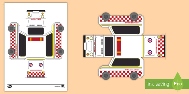 Ambulance Craft Template | 3D Paper Models (teacher made)