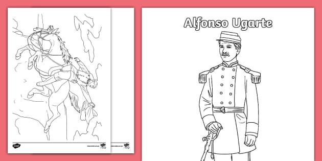 Ficha: Alfonso Ugarte para colorear (teacher made) - Twinkl