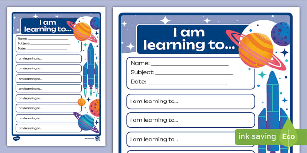 Space Themed Target and Achievement Sheet (teacher made)