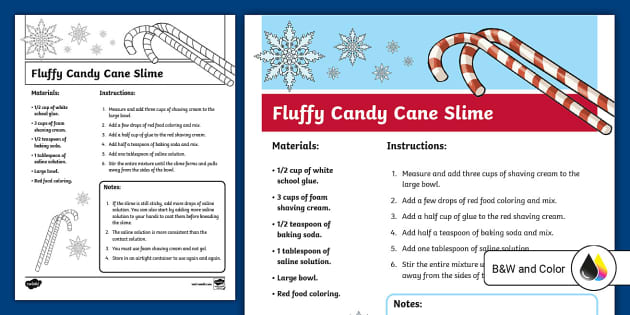 Fluffy Candy Cane Slime Recipe (professor feito) - Twinkl