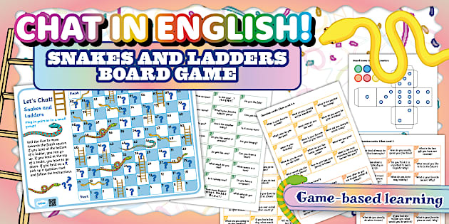 Chat in English! Snakes and Ladders Board Game