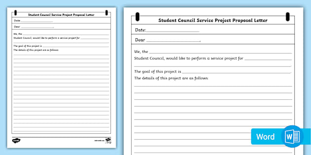 Student Council Editable Service Project Proposal Letter