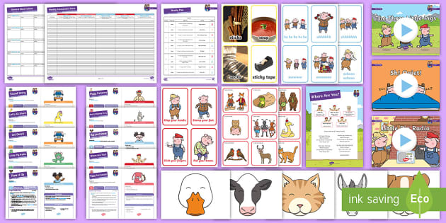 Phonics Level 1 Week 10 - The Three Little Pigs Weekly Lesson Pack