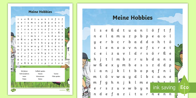 Meine Hobbies Suchsel (Hecho por educadores) - Twinkl