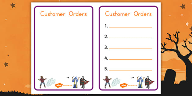 Halloween Fancy Dress Shop Role Play Note Pad (Teacher-Made)