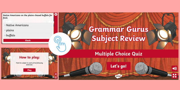 Eighth Grade Grammar Gurus Subject Review Interactive Activity