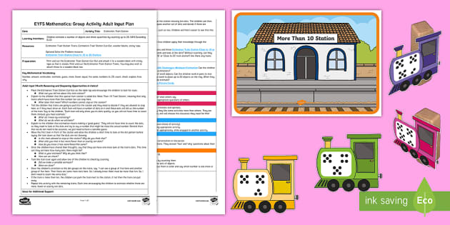 EYFS Maths: Estimation Train Station Group Activity Adult Input Plan and