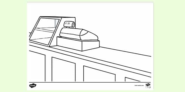 Shop Counter Colouring Sheet (teacher made) - Twinkl