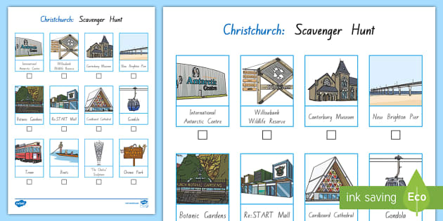 Christchurch Scavenger Hunt Activity (teacher made) - Twinkl