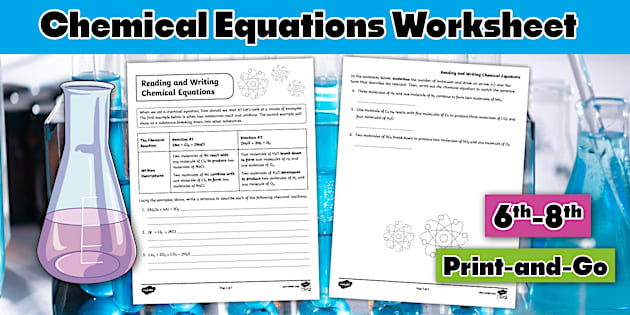 Writing Chemical Equations Worksheet | Science | Twinkl USA