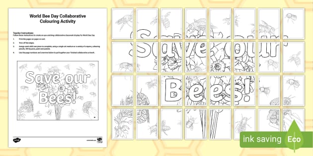 World Bee Day (Collaborative Colouring Activity) - Twinkl