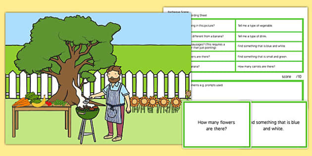 Barbecue Scene Blanks Level 2 Questions (teacher made)