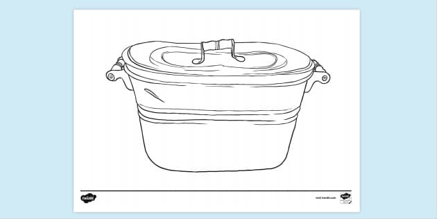 Copper Washtub Colouring Sheet (teacher made) - Twinkl