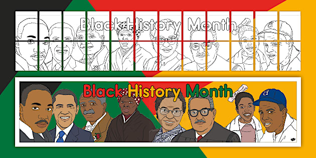 Black History Month Famous Figures Collaborative Art | Bulletin Board ...