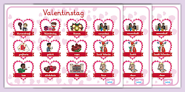 Valentinstag - Wortschatzsammlung - Twinkl
