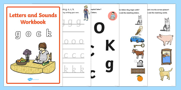 Letters and Sounds Workbook (g, o ,c, k)- Letters and Sounds, handwriting
