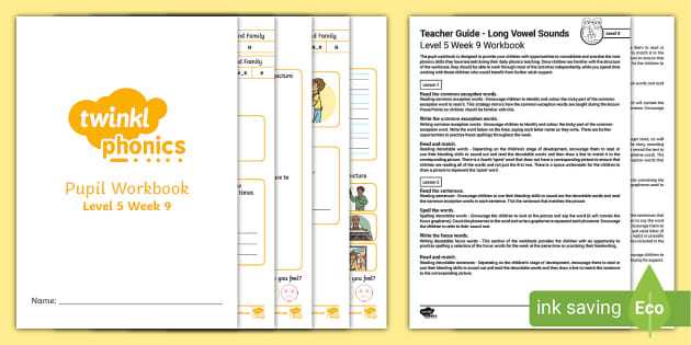 Long Vowel Sounds Level 5 Week 9 Phonics Workbook - Primary Resources