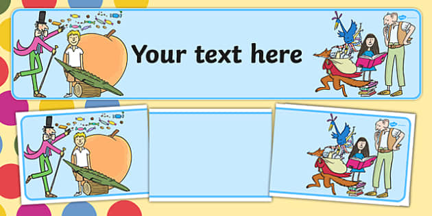 Roald Dahl Themed Editable Display Banner for Publisher - header