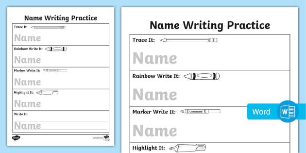 Editable Name Writing Practice Activity (teacher made)