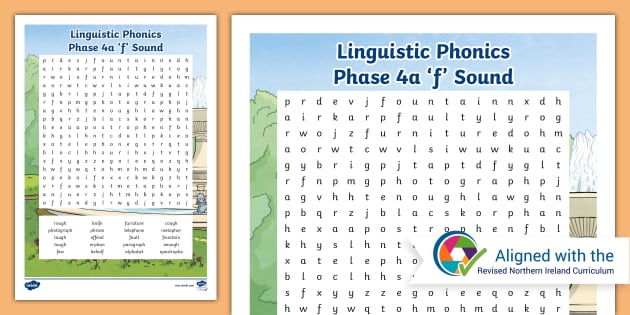 Linguistic Phonics Phase 4a 'f' Sound Word Search