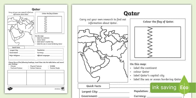 KS2 Qatar Research Activity (Teacher-Made) - Twinkl