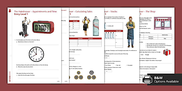 👉 Functional Skills Maths Entry Level 1 Maths: Hairdressing
