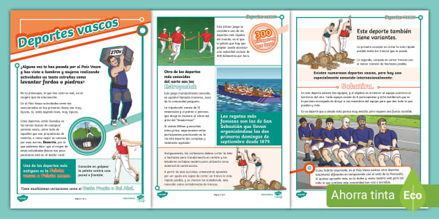 Hoja informativa: Deportes vascos (teacher made) - Twinkl