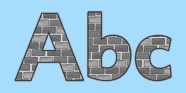 Castles & Knights Display Lettering & Symbols (Bricks) - Display lettering