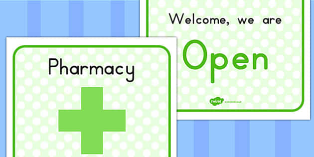 Pharmacy Role Play Open Sign (teacher made) - Twinkl