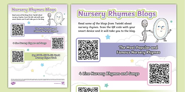 Nursery Rhymes Blogs QR Poster (Hecho por educadores) Nursery Rhymes Blogs QR Poster (Hecho por educadores)