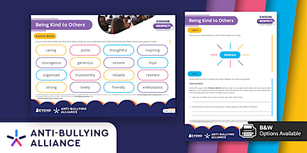 FREE! - Being Kind to Others Worksheet | Anti-Bullying Week | Beyond
