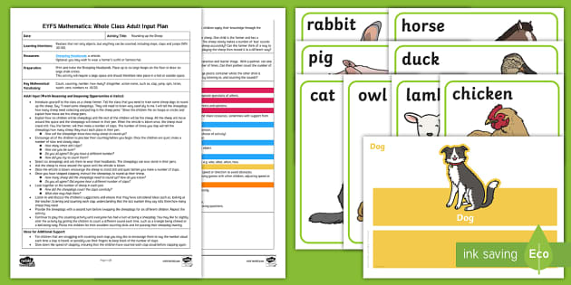 EYFS Maths: Rounding Up the Sheep Whole Class Adult Input Plan and Resource
