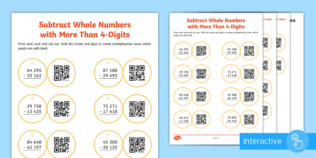 Year 5 Subtraction Code Hunter (teacher made) - Twinkl