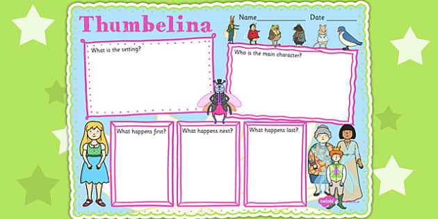 Thumbelina Story Review Writing Frame (teacher made)