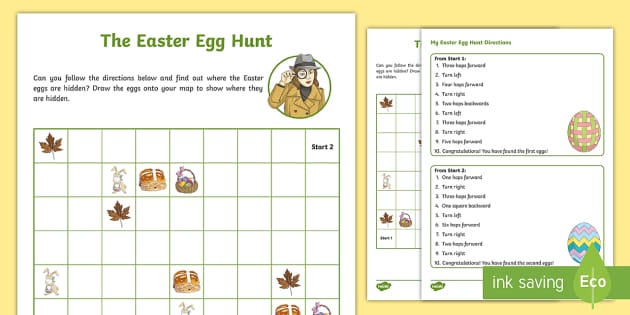 Easter Egg Hunt Directions Activity (teacher made)