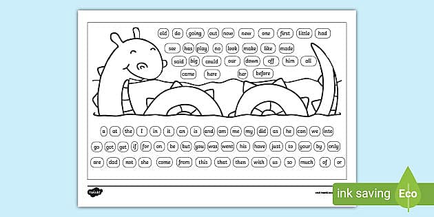 Active Literacy Stage 1 Words Colouring - CfE Resource