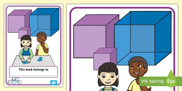 Cube Shape Themed Book Cover (l'enseignant a fait) - Twinkl