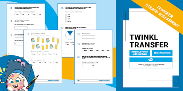Transfer Test Fractions, Decimals and Percentages Strand Assessment Paper