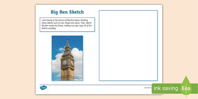 Big Ben Sketching Activity (teacher made)