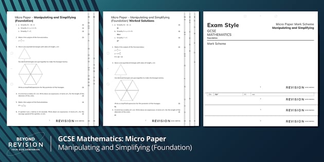 Foundation Micro Mock: Manipulating and Simplifying - Twinkl Foundation Micro Mock: Manipulating and Simplifying - Twinkl