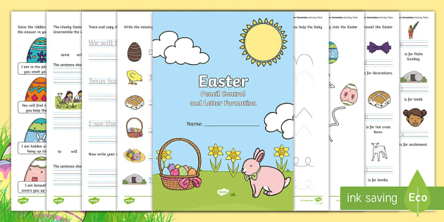 EYFS/KS1 Easter Pencil Control & Letter Formation Handwriting Activity ...