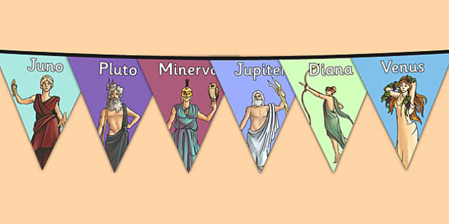 Roman Gods Themed Display Bunting (teacher made) - Twinkl