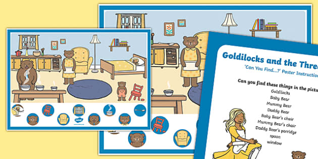 Goldilocks and the Three Bears Can You Find...? Poster and Prompt Card Pack