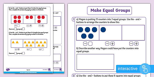 👉 Interactive PDF Y2 WRM Spring 1: Make equal groups