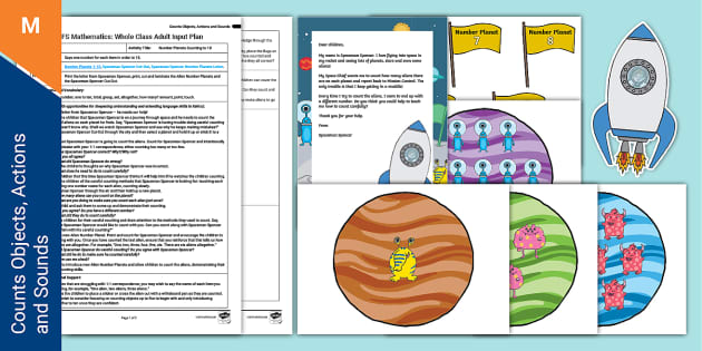 EYFS Maths Number Planets Counting to 10 Adult Input Plan