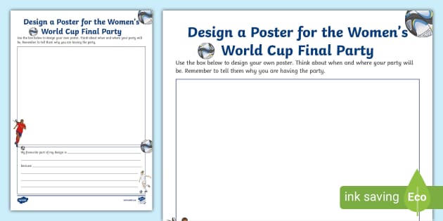 KS2 Design a Poster for the Women's World Cup Final Party