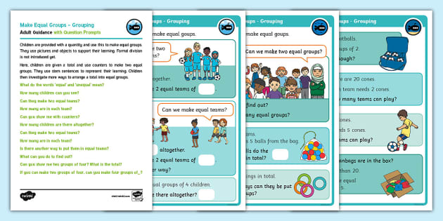 👉 Y1 DiM: Step 8 Make Equal Groups - Grouping Activity Cards