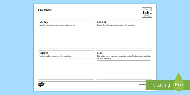 IEEL Paragraph Structure Blank Worksheet / Activity Sheet - IEEL, PEAL, PEE